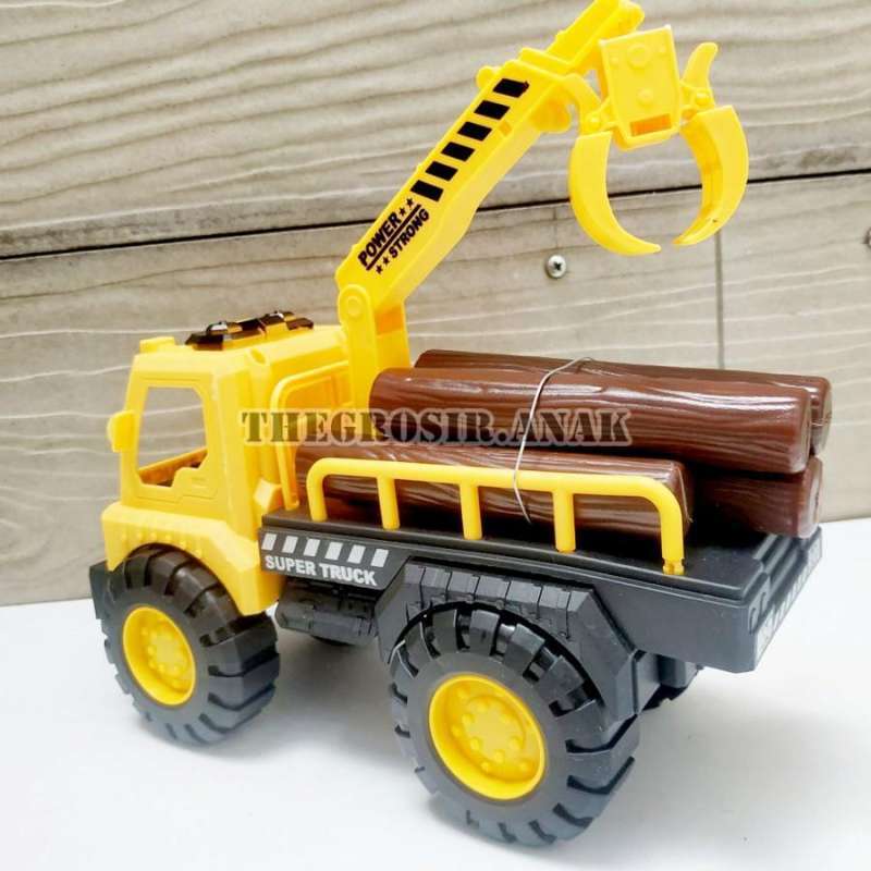 Jual Truk Pengangkut Kayu Ak93 Mainan Truck Logging Muat Kayu Di Seller ...