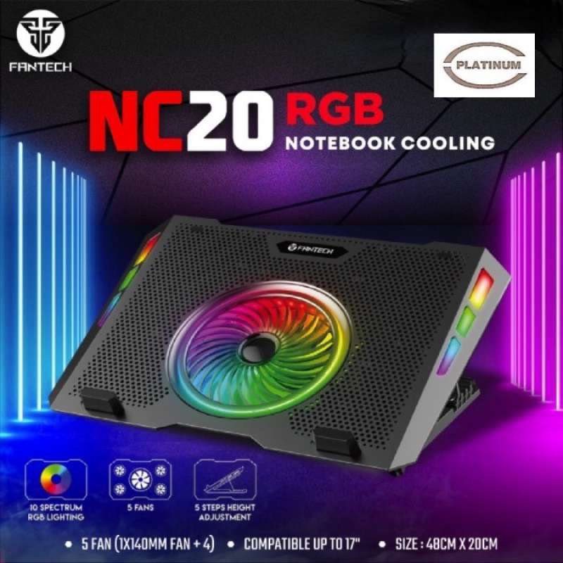 Promo Fantech NC20 RGB Notebook Gaming Cooler Pad for Laptop Diskon 23% ...