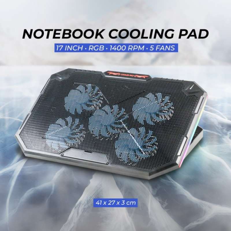 Promo Notebook Cooling Pad 17 Inch RGB 1400 RPM 5 Fans / 6 Fans Diskon ...