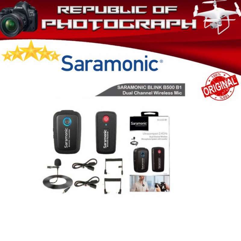 Promo Saramonic Blink 500 B1 (TX+RX) Mini Dual Channel Wireless Mic ...