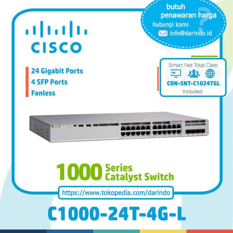 Jual Cisco C1000-24t-4g-l Catalyst 1000 Series Switch + Smart Net Di Seller Tikno Store ...