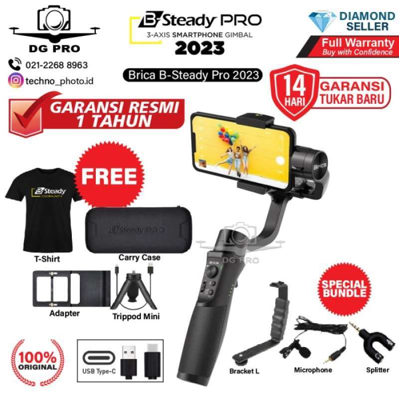 Promo Brica B-Steady Pro 2023 New Version 3-Axis Gimbal Stabilizer ...