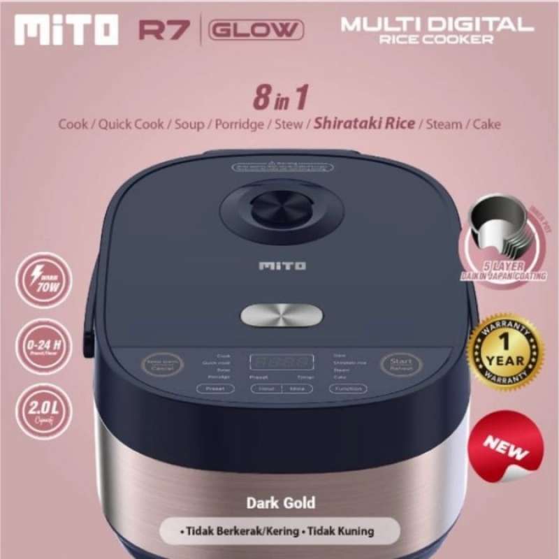 Promo MITO DIGITAL RICE COOKER R7 GLOW 8 IN 1 / MAGIC COM 2 LITER ...