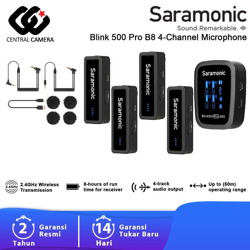 Jual Saramonic Blink 500 Pro B8 Four-Channel Wireless Microphone System ...