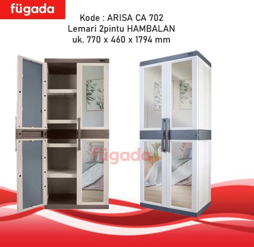 Promo Lemari Plastik Rak Susun Cermin Full Serbaguna Arisa CA702 CA 702 ...