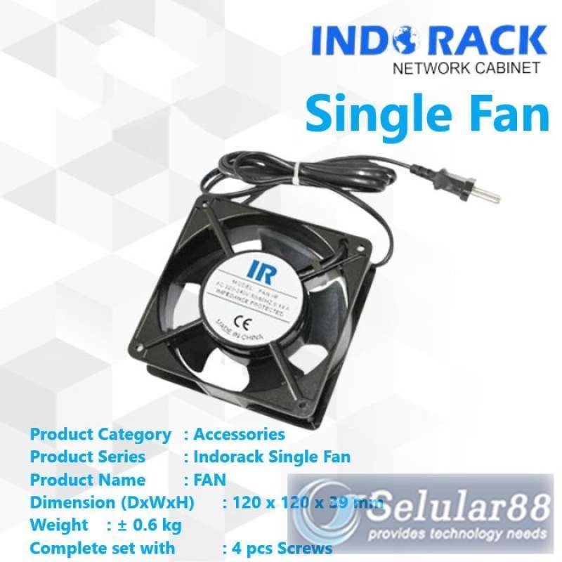 Jual Indorack Single Fan Wallmount Kipas Pendingin Rack Server Rak ...