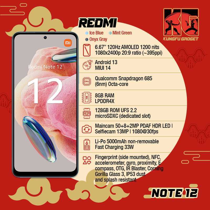 Jual Xiaomi Redmi Note 12 8/128 RAM 8GB ROM 128GB Garansi Resmi ...
