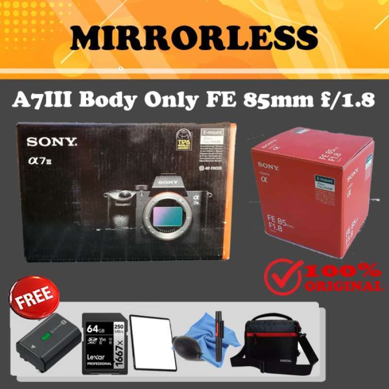 Promo SONY A7III + FE 85MM F1.8 MIRRORLESS A7 M3 MARK 3 A7 III Diskon 23% di Seller Focus ID ...