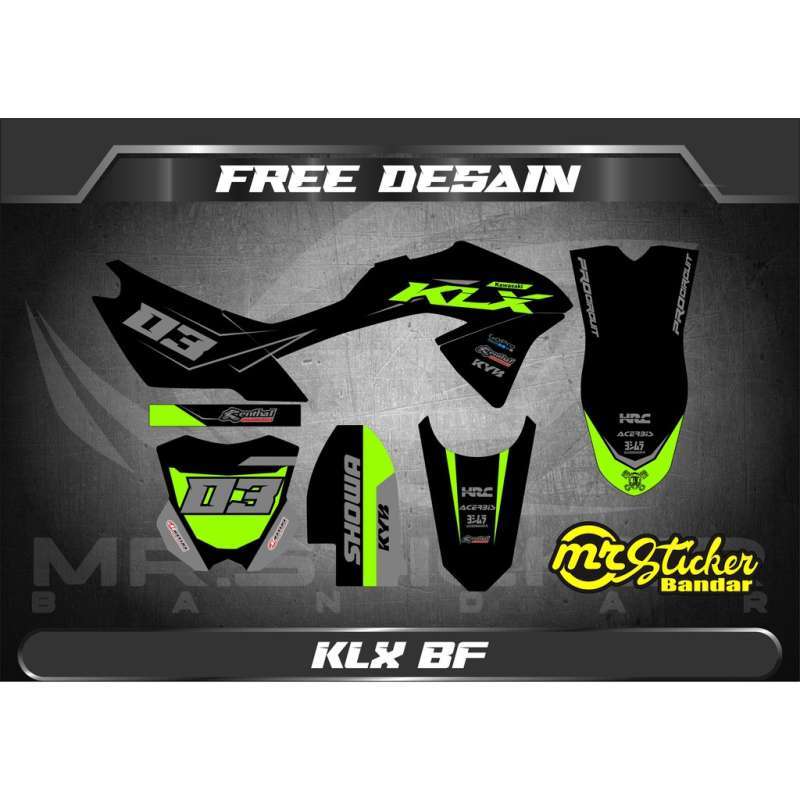 Jual Dekal Sticker Decal Motor Kawasaki Klx Bf Strip Merah Abu Keren Di ...