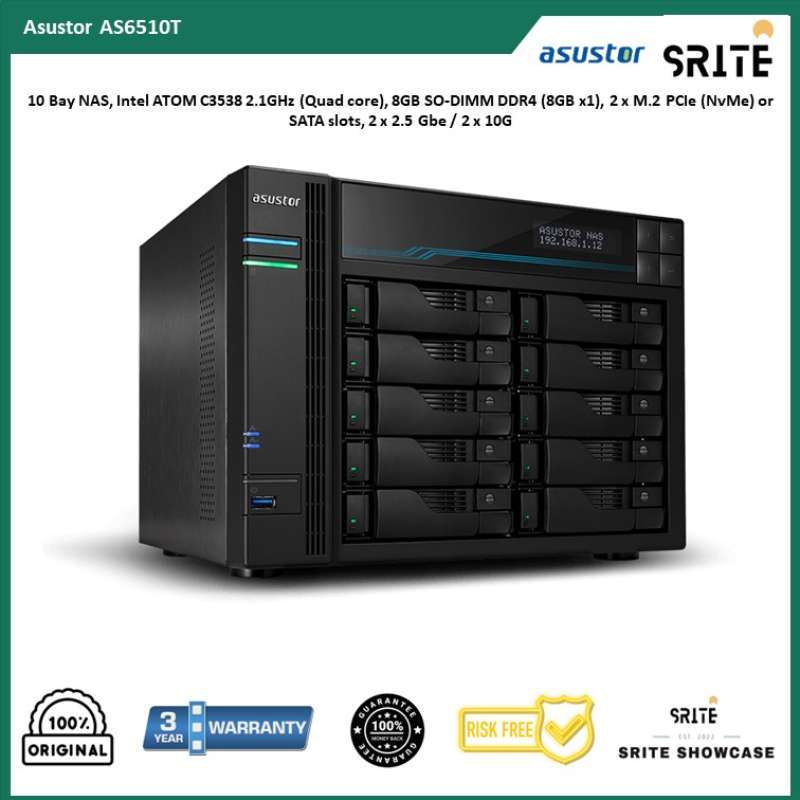 Jual Asustor AS6510T 10 Bay Lockerstor 10 Desktop Enterprise NAS ...