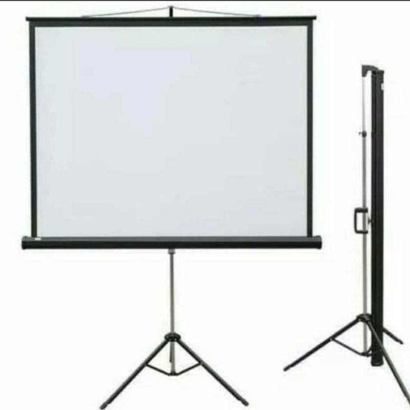 Jual Layar Proyektor Manual Tripod 84 Inch/screen Projector Tripod 84 ...