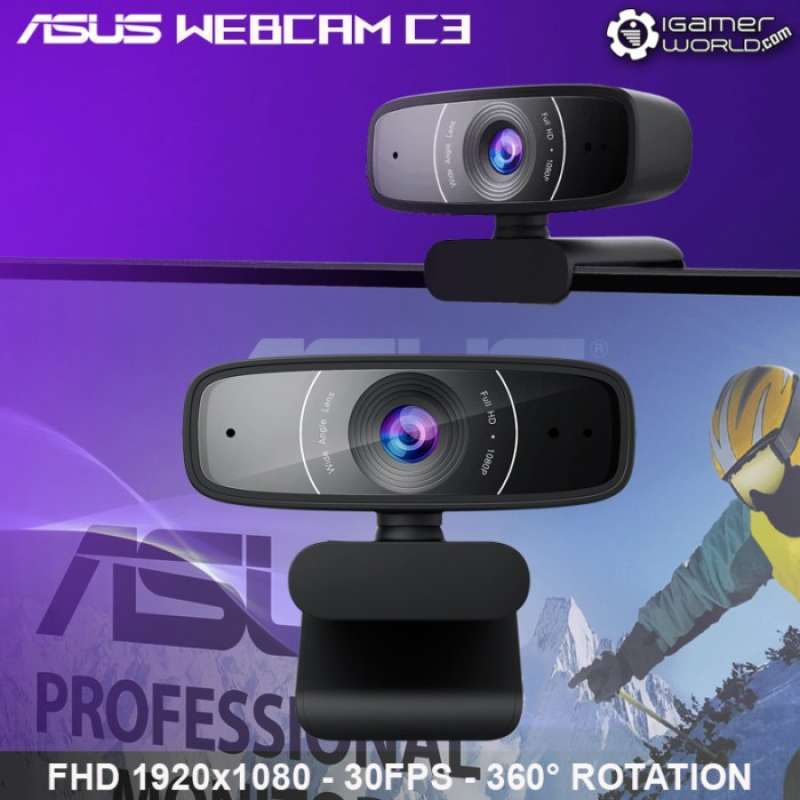 Promo Asus Webcam C3 Usb Camera With 1080P 30Fps 360Rotation Recording ...