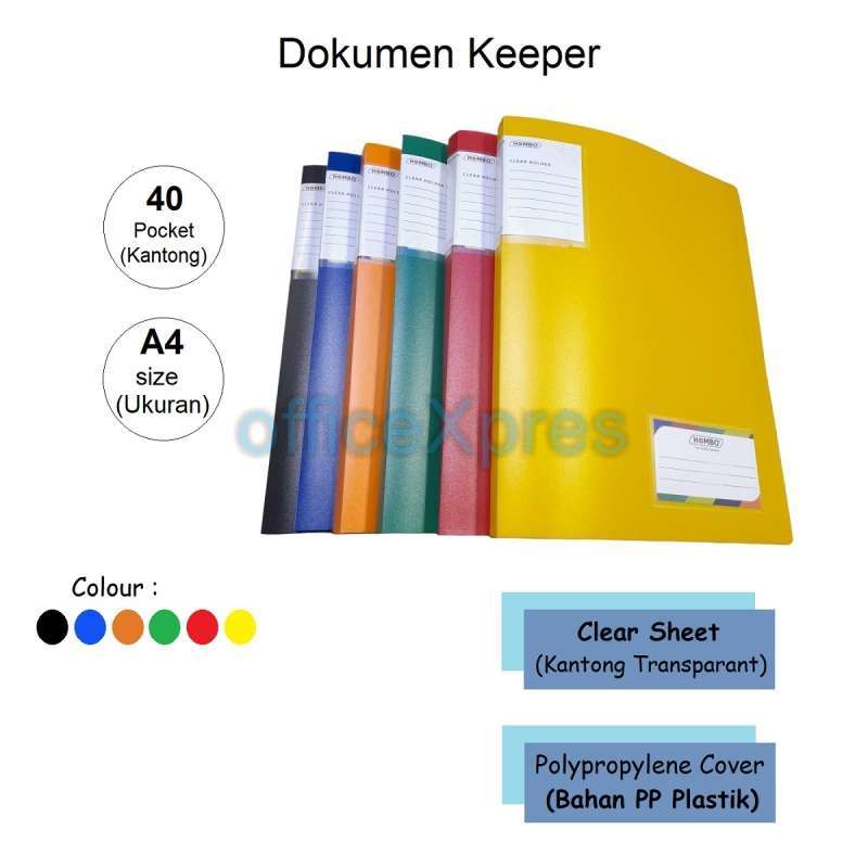 Jual Map Plastik / Clear Holder / File Dokumen Keeper A4 40 Lembar Hombo - Hijau Di Seller ...