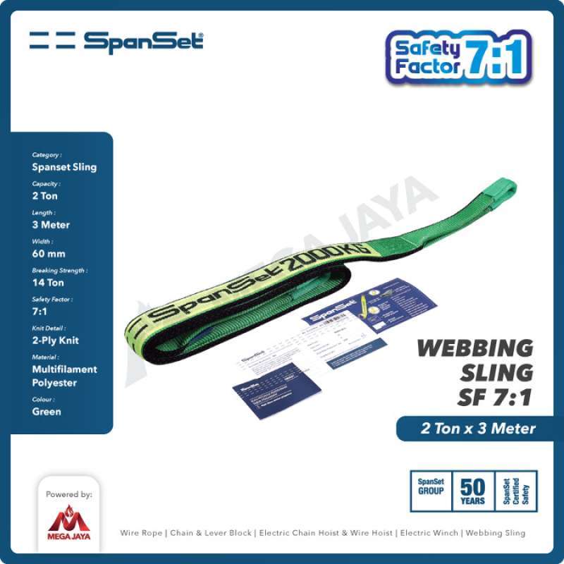Jual Webbing Sling Belt / Tali Angkat 2 Ton X 3 Meter Spanset Di Seller Mikazu Store - Mekarsari ...