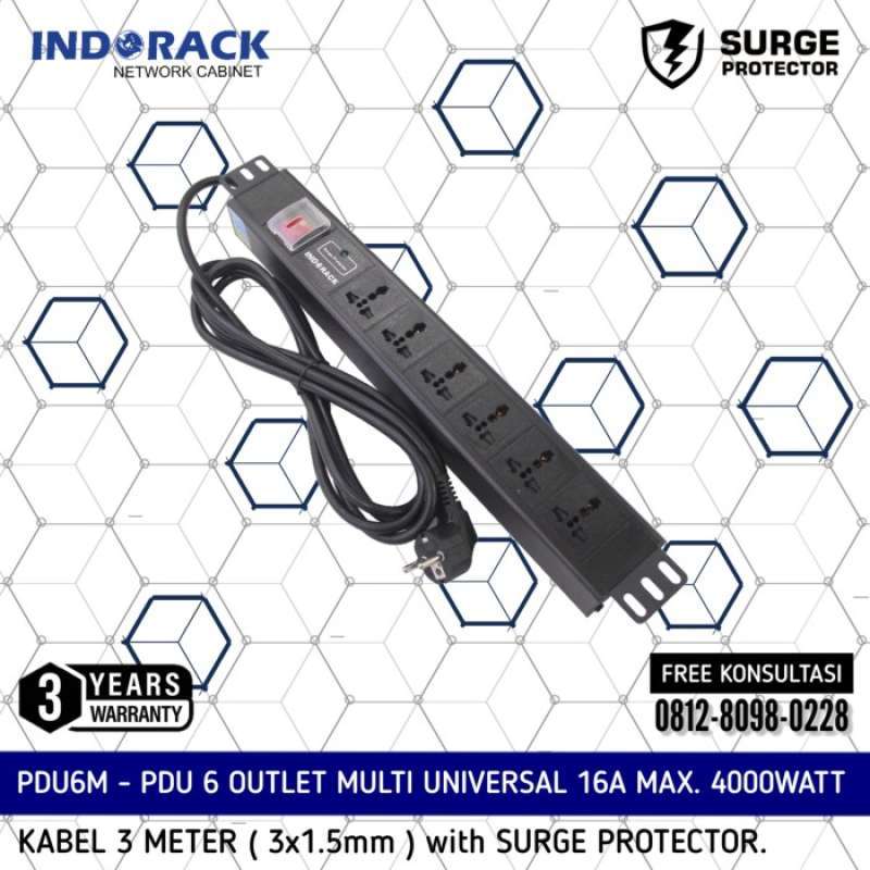 Promo Power Distribution Unit Stop Kontak Colokan Universal 6 Outlet ...