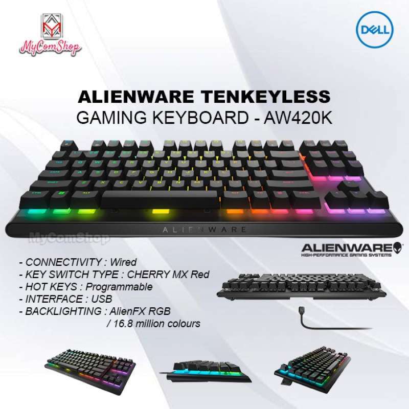 Jual Dell Alienware Tenkeyless Gaming Keyboard Wired USB Alienfx Rgb ...