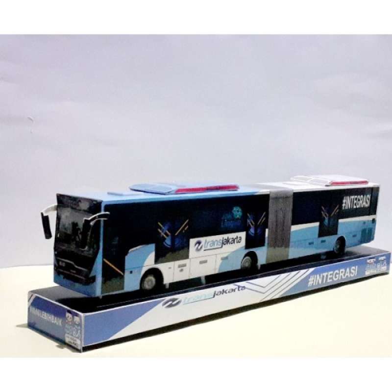 Jual Original Miniatur Papercraft Bus Transjakarta Gandeng Scania di ...