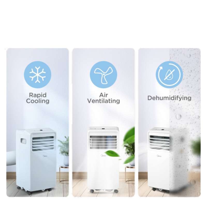 Jual Ac Portable Midea 0.5pk Mpha-05crn7 With Multiple Function 1/2pk ...