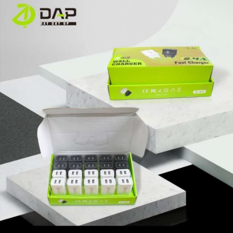 Promo Adapter Charger Dap 2.4A Fast Charger 2 Usb ( Box Isi 20 )D-A4 ...