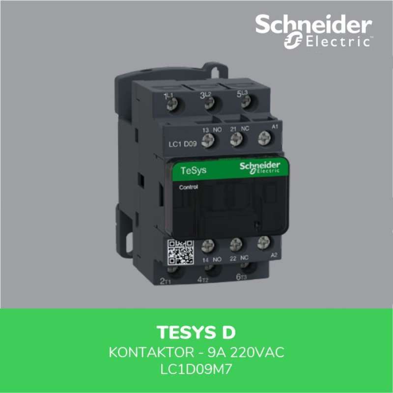 Promo Schneider Electric TeSys D Kontaktor 3P(3NO) 9A 220VAC - LC1D09M7 ...