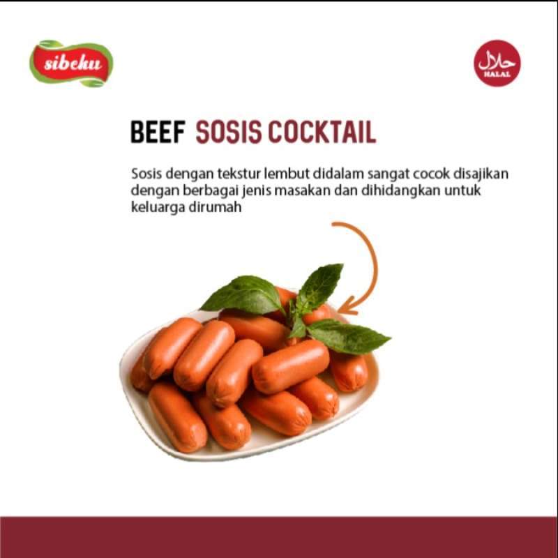 Promo Sosis Daging Sapi Beef Cocktail Halal 500gram Frozen Food