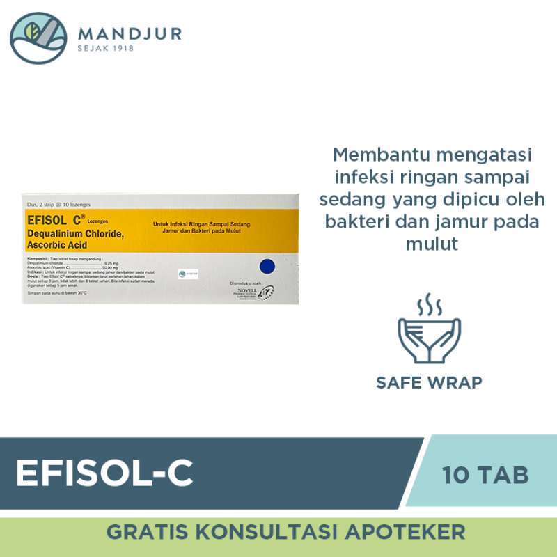 Jual Efisol-c 10 Tablet - Obat Sariawan, Gusi Bengkak, Dan Infeksi ...