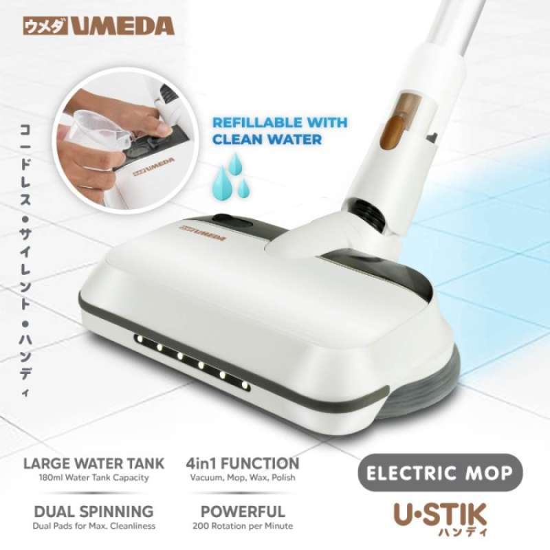 Promo Umeda U-Stik Cordless Electric Mop / Mop Head Untuk pel Diskon 33 ...