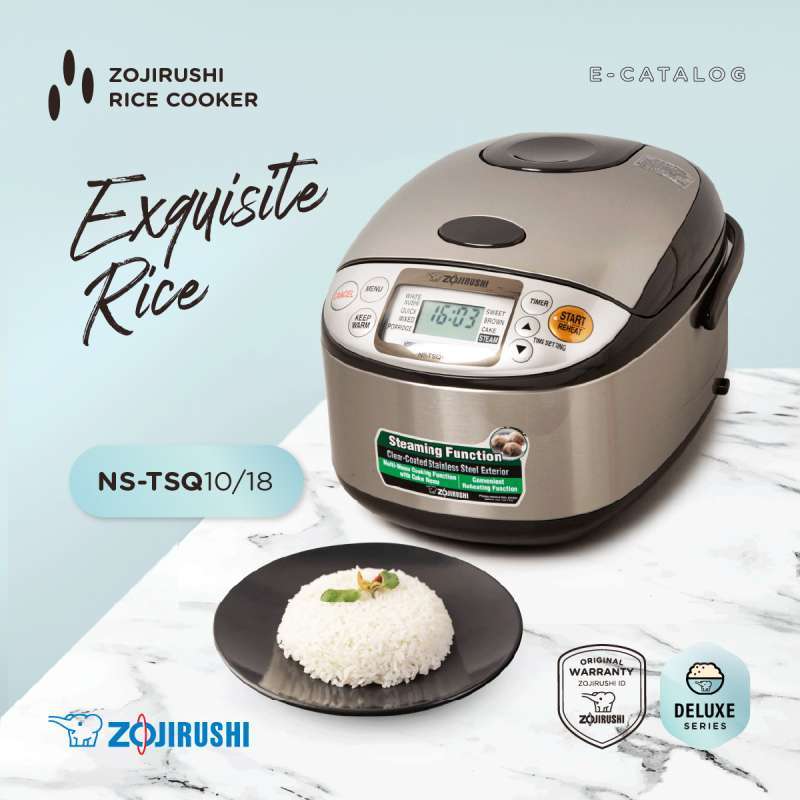 Promo Zojirushi Ns-tsq10 Xj Rice Cooker Digital Fuzzy Logic - Stainless [1 Liter] Diskon 10% Di ...