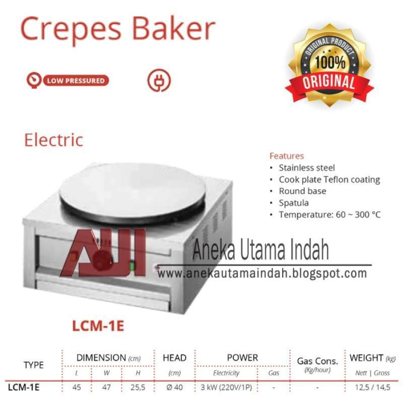 Promo LCM-1E ELECTRIC CREPES MACHINE / MESIN CREPES / MESIN PEMBUAT ...
