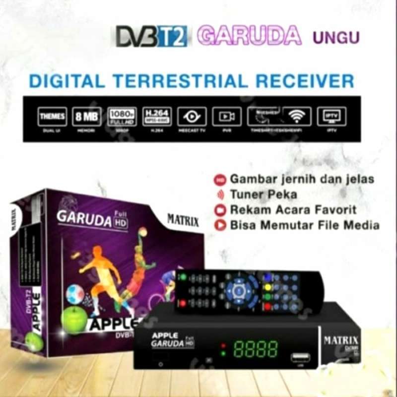 Promo Receiver Tv Digital Set Top Box Matrix Garuda DVB T2 HDMI. Diskon ...