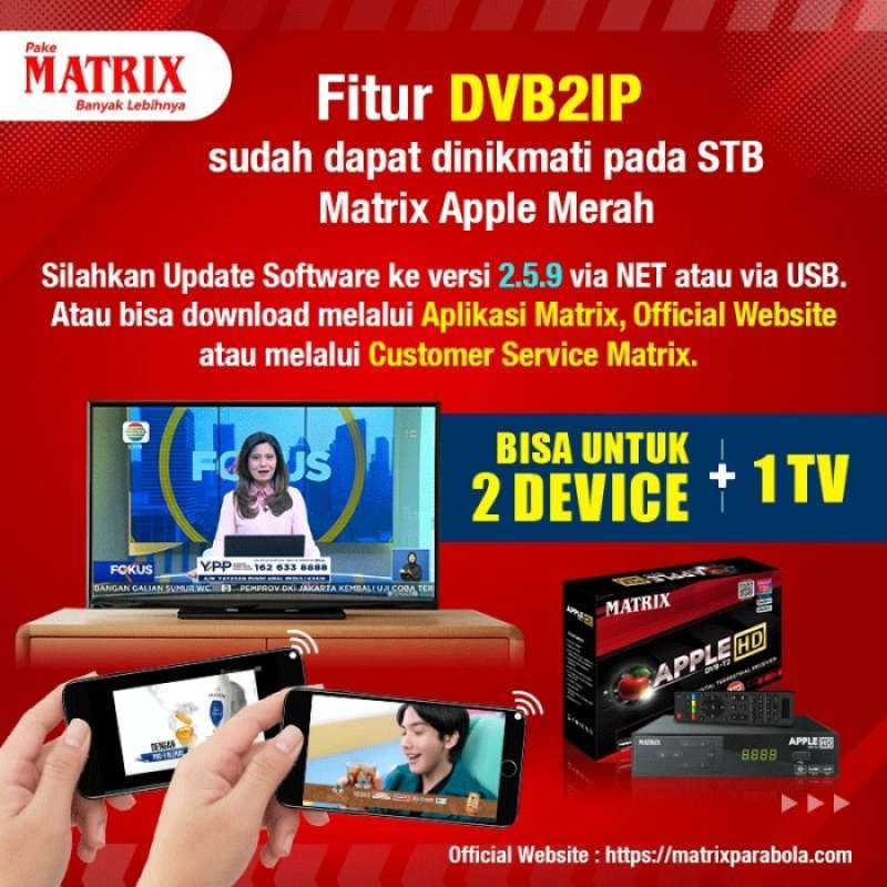 Jual Stb Matrix Dvb-t2 Hd Merah + Wifi Dongle (free Kabel Hdmi) Di ...