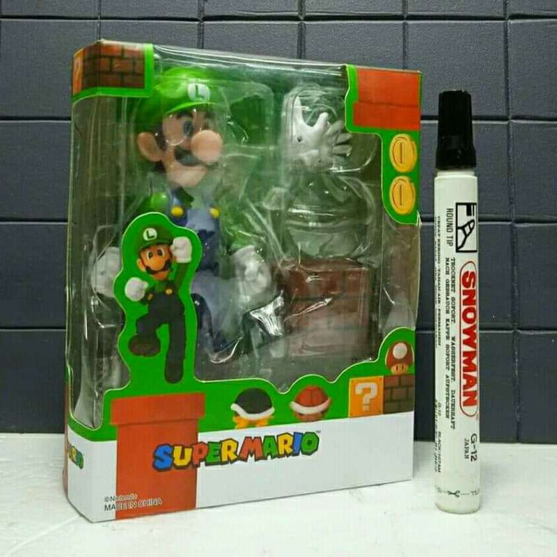 Jual Mainan Action Figure Shf Luigi Mario Bros Tinggi Sekitar 5 Inch ...
