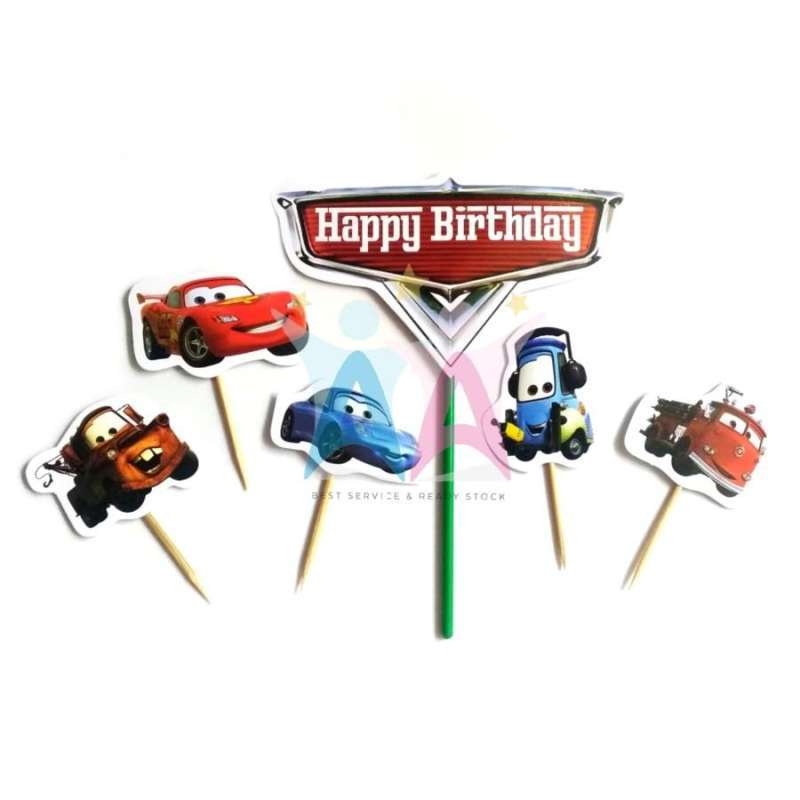 Jual Topper Cake Set CARS Kue Ulang Tahun Anak di Seller AA Party ...