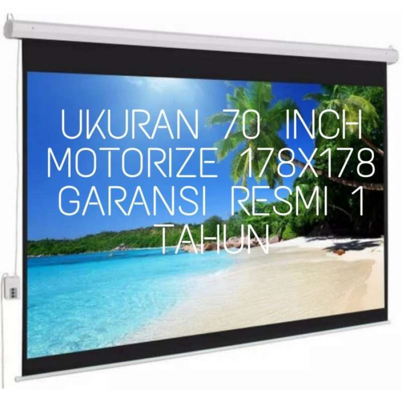 Promo LAYAR PROYEKTOR SCREEN MOTORIZE 70 INCH GARANSI RESMI 1 TAHUN ...