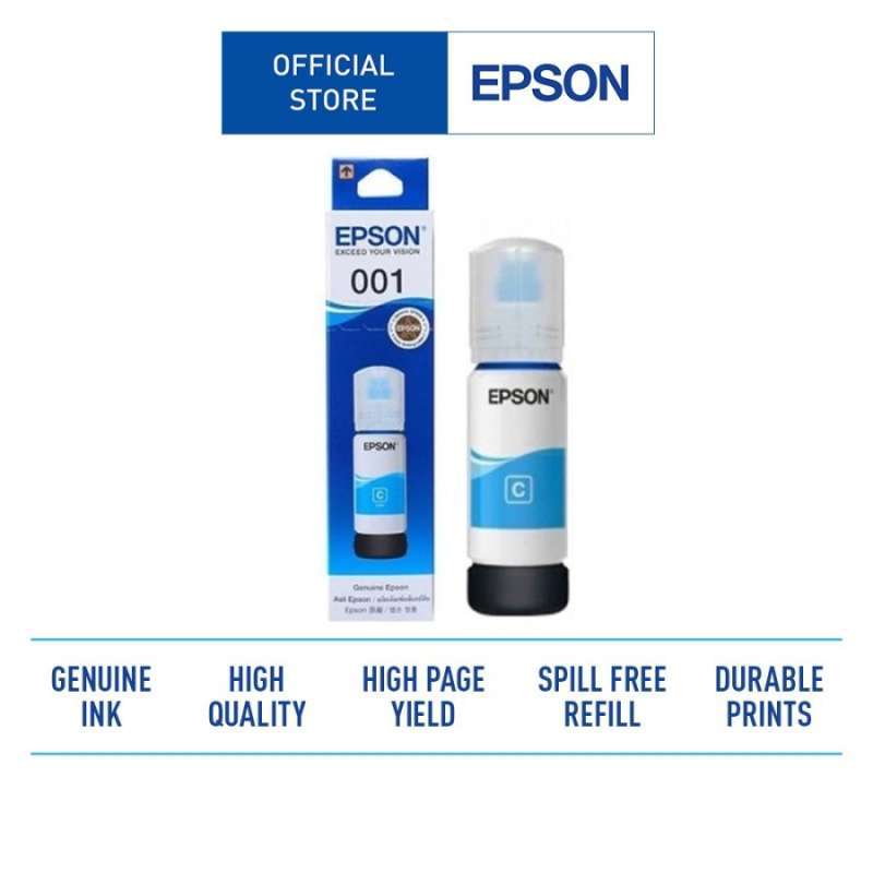 Promo Tinta Printer Epson 001 Black/cyan/magenta/yellow Original - Cyan ...