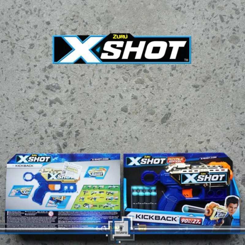 Promo Zuru Xshot KICKBACK Gold Chrome Blaster Exclusive X Shot Not Nerf ...
