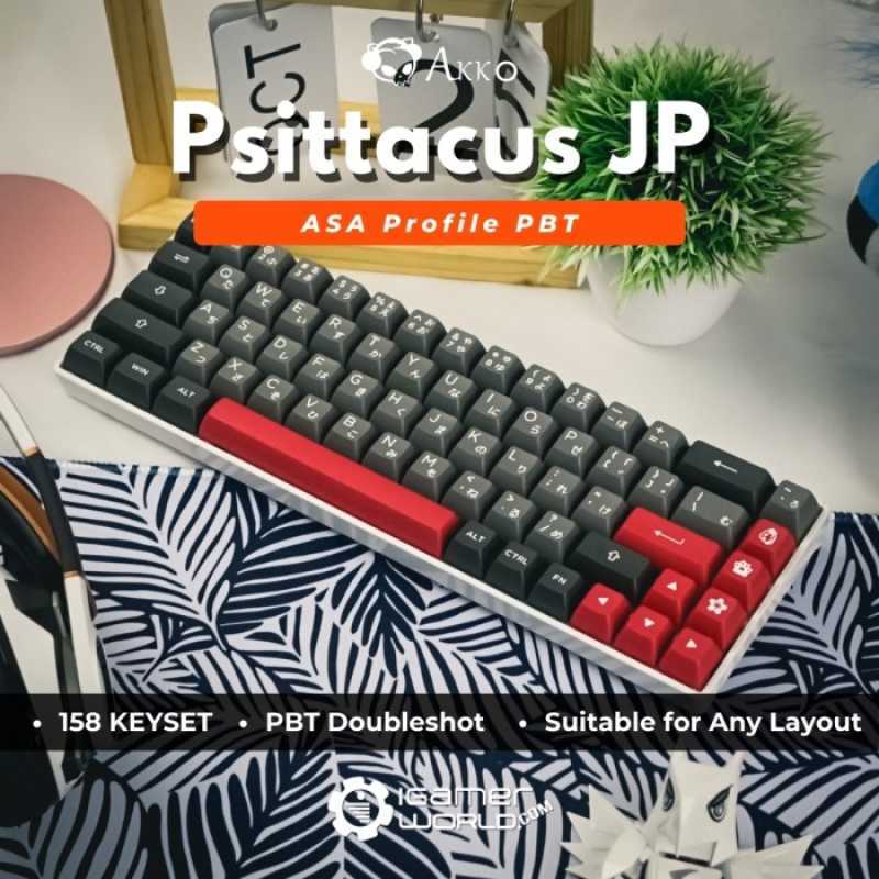 Promo Akko Psittacus JP Hiragana ASA Profile 158 Keycaps Set PBT ...