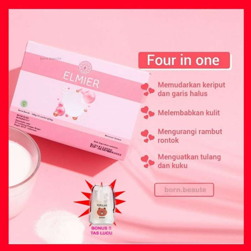 Promo Elmier Collagen Drink Minuman Kolagen Anti Bopeng Bekas Jerawat Diskon 23% di Seller Rhmd ...