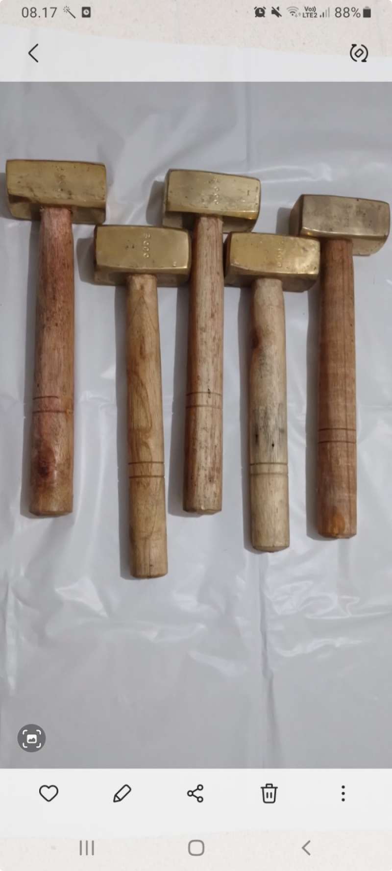 Promo Mtc Palu Kuningan Gagang Kayu (brass Hammer With Wood Handle) 3 ...