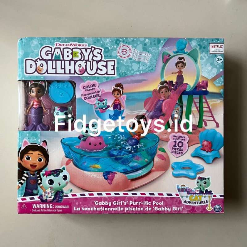 Promo Gabby's Dollhouse Purr-ific Pool Playset with Gabby and Mercat ...