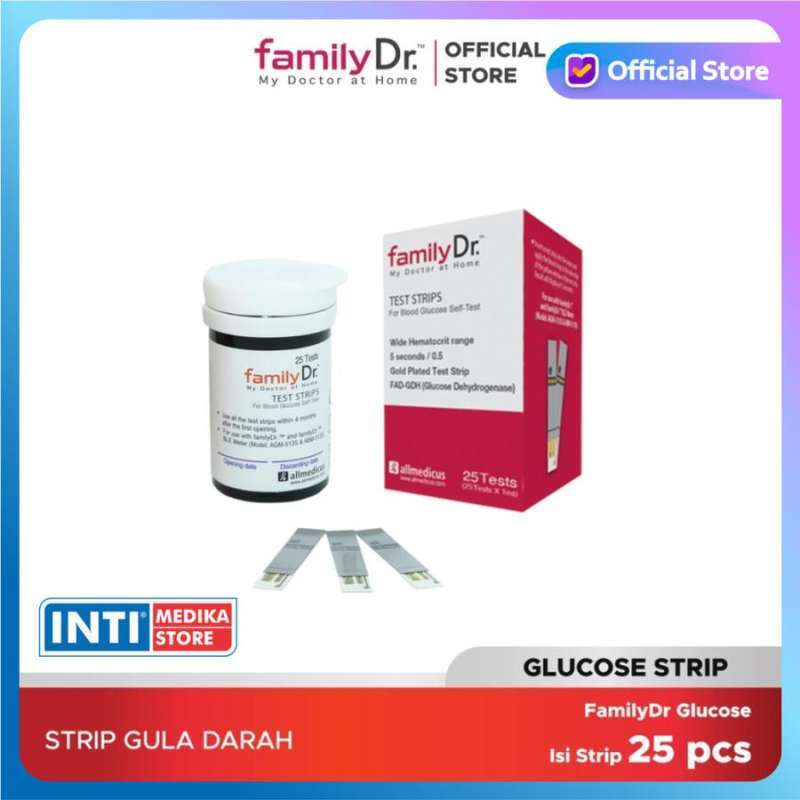 Jual FAMILY DR - Strip Gula Darah | Glucose Test Strip Isi 25 Strip di ...