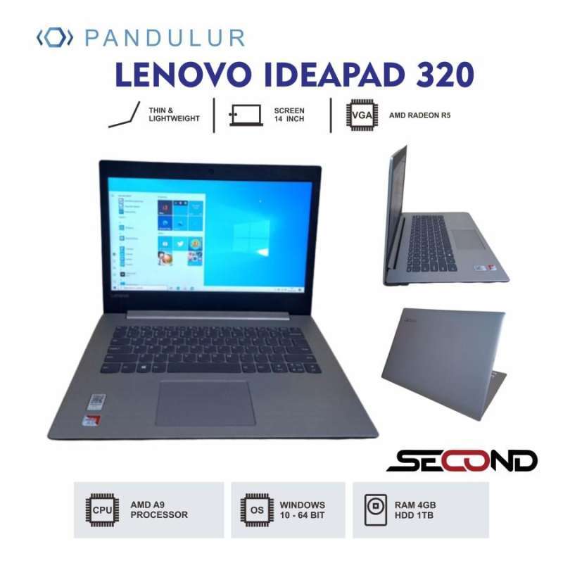 Jual LENOVO Ideapad 320 ALL SERIES AMD A9 RAM 4GB HDD 1TB Second di ...