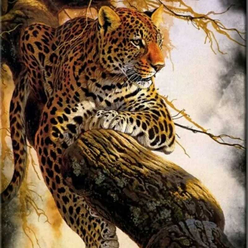 Promo Repro Digital Lukisan Gambar Leopard Tiger Lion Macan Powerful ...