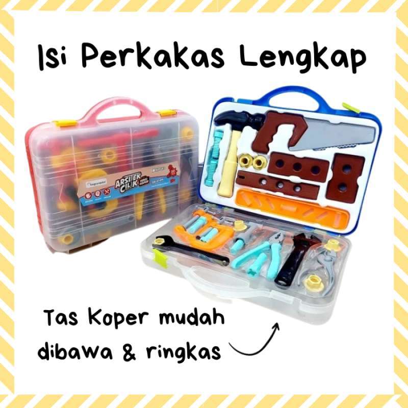 Jual Mainan Alat Tukangan Anak Set Koper Tool Box Lengkap - Biru Di ...