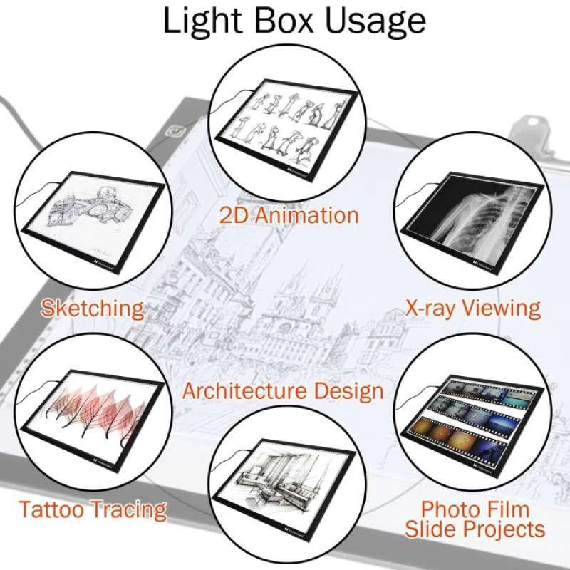 Jual Led Drawing Tracing Board A4 (dimmer Sistem) Meja Gambar Jiplak A4 ...