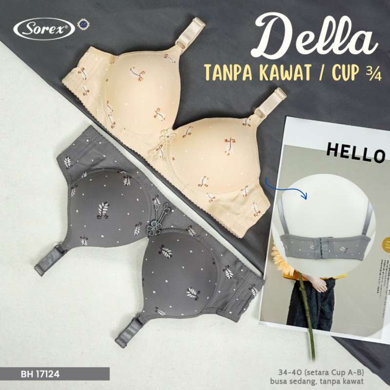 Jual Sorex Della Bra Tanpa Kawat Busa Kait 3 Setara Cup A-B Nilon BH ...