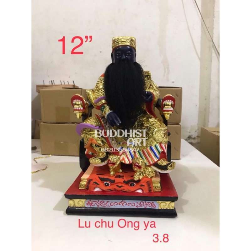 Jual Patung dewa lu chu ong ya di cu ong ya di su ong ya 12 inch kayu ...