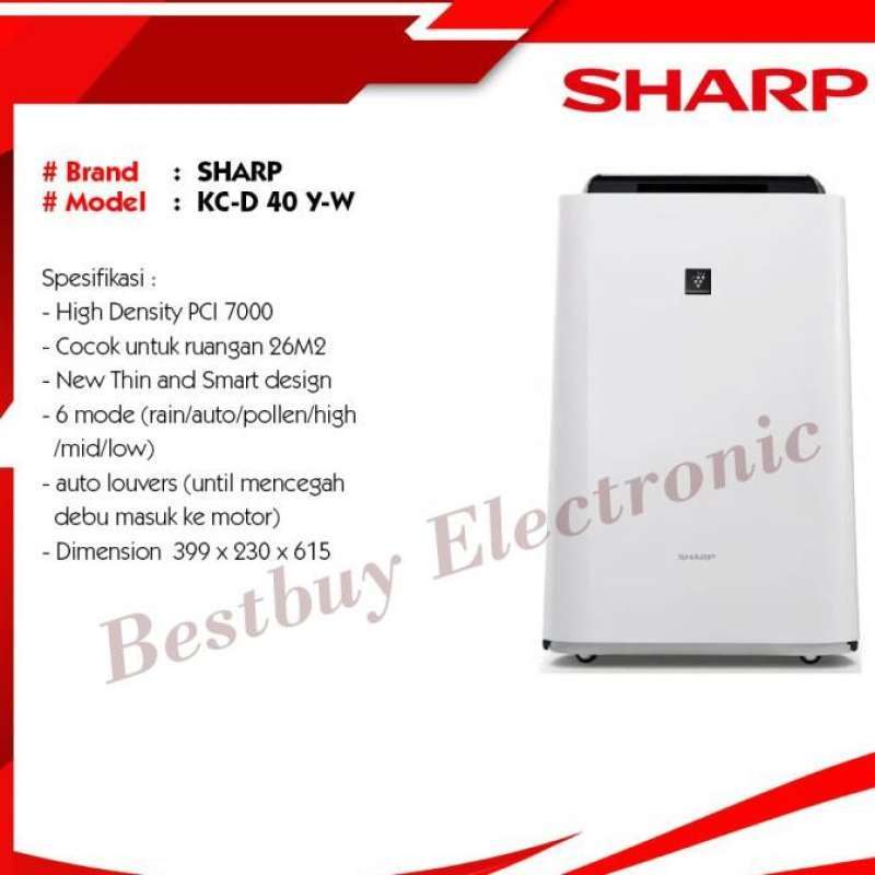 Promo Air Purifier Sharp Kc-D 40 Y-W Bbe Mikhana72 Diskon 23% di Seller Broman - Cengkareng ...