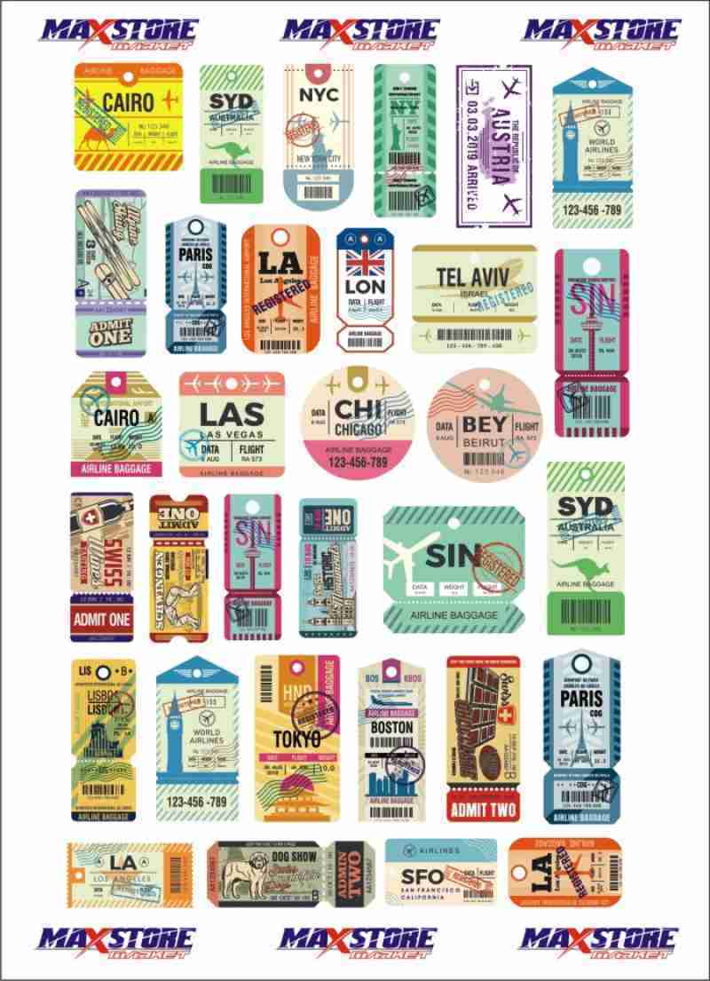 Promo boarding pass stiker / boardingpass sticker / luggage stiker ...