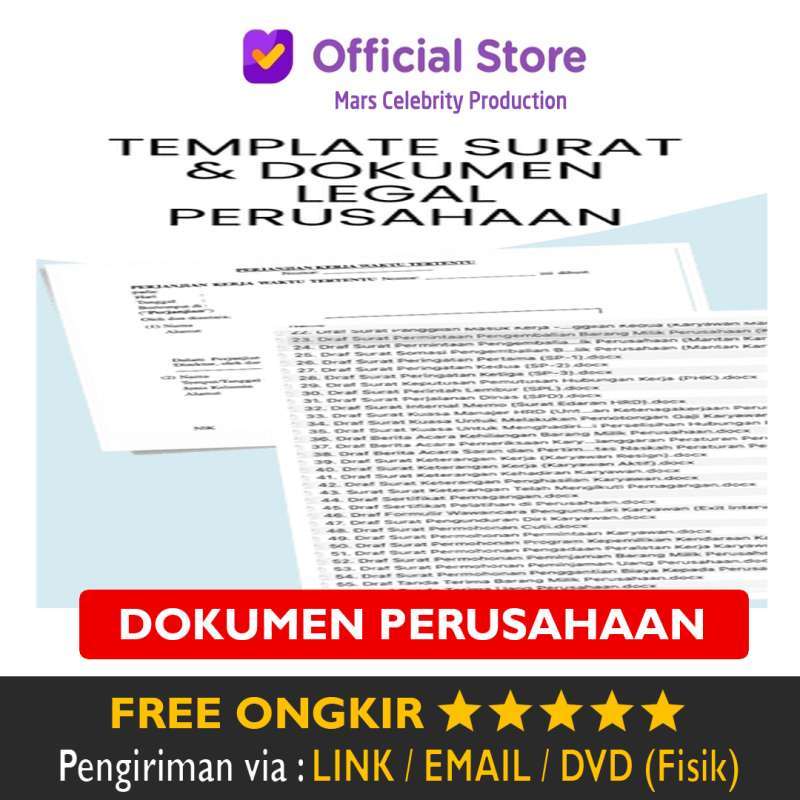 Jual Template Draft Surat Bisnis Perusahaan Dokumen Legal Kantor File ...